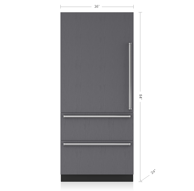 Unidad Alta Combinada Refrigerador / Congelador de 36" con máquina de ...