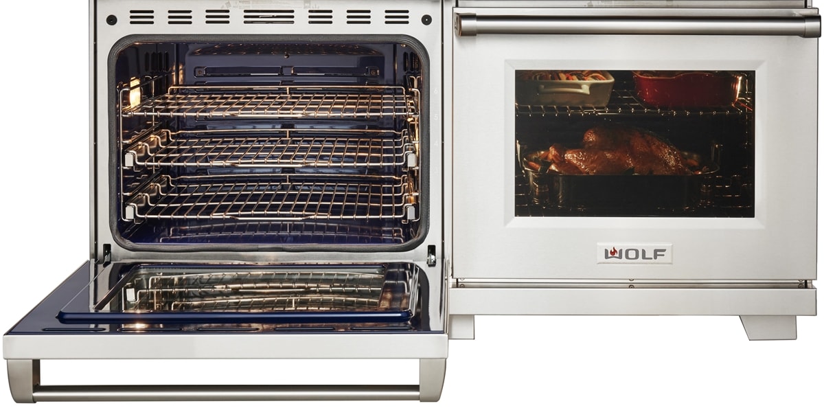 Estufa de energía dual de 60” de Wolf con 6 quemadores, asador ...