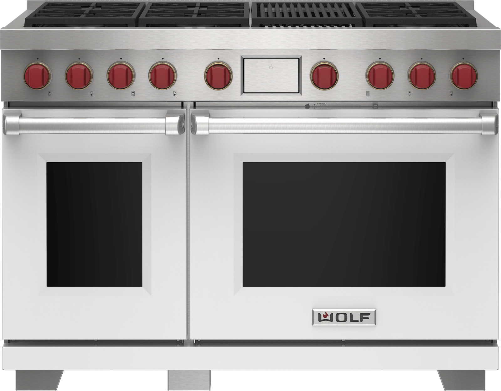 Estufa de energía dual de 48” de Wolf con 6 quemadores y asador ...